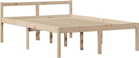 Postel s čelem pro seniory 160 x 200 cm masivní borovice 3305869