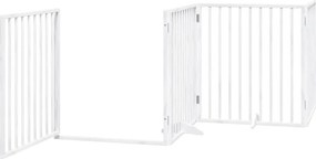 Zábrana pro psy s dvířky skládací 12 panelů bílá 960 cm topol 3155568