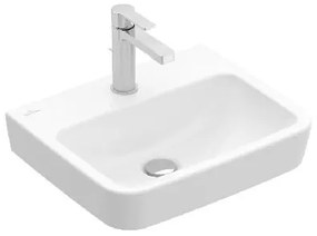 Villeroy & Boch O.novo - Umývátko 450x370 mm, bez přepadu, otvor pro baterii, AntiBac, CeramicPlus, alpská bílá 434446T2