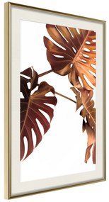 Artgeist Plakát měděné listy Velikosti (šířkaxvýška): 20x30, Finální vzhled: Zlatý rám s paspartou