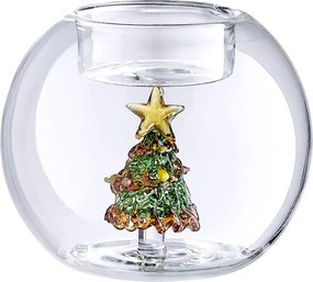 MERRY & BRIGHT Svícen na čajovou svíčku stromeček 8 cm