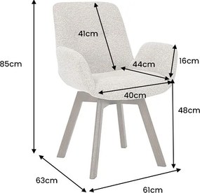 Designová otočná židle Yanisin taupe / hnědá
