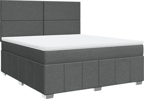 Box spring postel s matrací tmavě šedá 180x200 cm textil 3291741