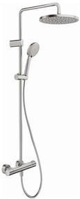 Duravit Sprchy - Sprchový set s termostatem, průměr 25 cm, 3 proudy, kartáčovaný nerez TH4282008070