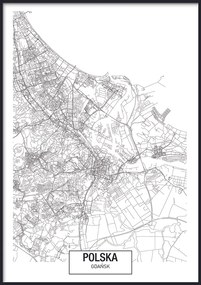 DecoKing - Nástěnný plakát - Map - Gdaňsk