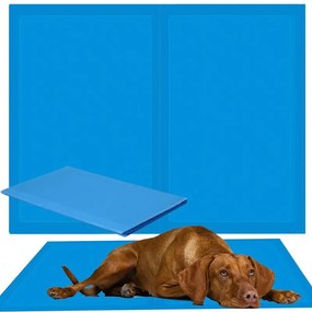 Chladící podložka pro psa 90x50 cm, modrá SPRINGOS CHILL
