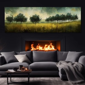 Obraz na plátně - Stromy čekají silnou bouřku FeelHappy.cz Velikost obrazu: 150 x 50 cm