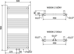 Mexen Mars, topné těleso 900x500 mm, 370 W, antracitová, W110-0900-500-00-66