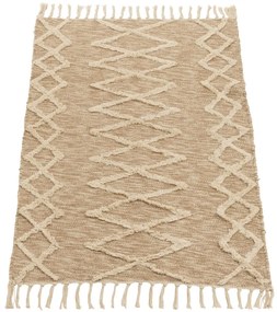 OnaDnes -20% Béžový bavlněný koberec J-line Zina 90 x 60 cm