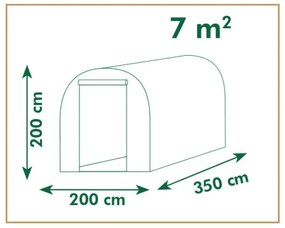 Fóliovník 3,5 x 2 x 2 m zelený Dekorhome