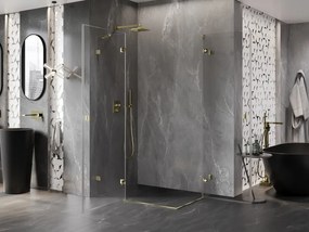 Mexen Lunar Duo výklopný sprchový kout 100 x 80 cm, 8mm čiré sklo, zlatý profil, 834-100L-080P-50-00