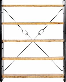 Knihovna s 5 policemi 140 x 30 x 180 cm masivní mangovník 286580