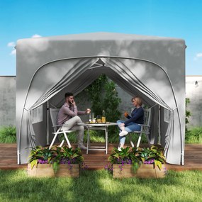Outsunny Pavilon 3x3m, Voděodolný Stabilní Zimní Skládací Pavilon s UV Ochrannou 50+, Skládací Party Stan s 4 Bočními Panely a Taškou pro Přenášení, …