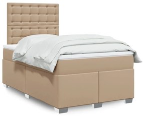 Box spring postel s matrací cappuccino 120x200 cm umělá kůže