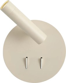 Moderní nástěnná lampa béžová včetně LED s USB-C - Croft