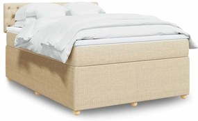 Box spring postel s matrací krémová 140x190 cm textil 3287463