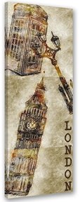 Obraz na plátně Londýnský Big Ben Retro Vintage - 50x150 cm
