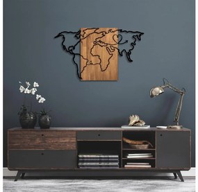 Asir Nástěnná dekorace 118x70 cm mapa dřevo/kov 899SKL2303