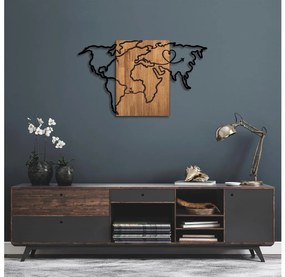 Asir Nástěnná dekorace 118x70 cm mapa dřevo/kov AS1719