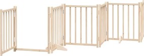 Zábrana pro psy s dvířky skládací 9 panelů 450 cm topol 3155697