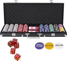 Costway 500-dílná kasino pokerová sada s žetony a hracími kartami
