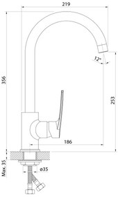 Samona - Dřezová baterie KORANA 35,6 cm lesklý chrom