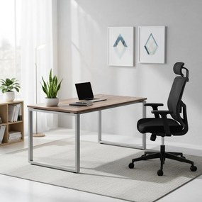 Stůl SimpleOffice 180 x 90 cm, ořech vlašský / stříbrná