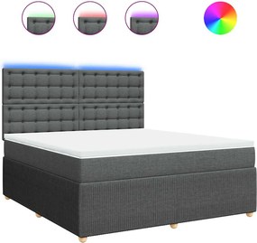 Box spring postel s matrací tmavě šedá 180x200 cm textil 3294450
