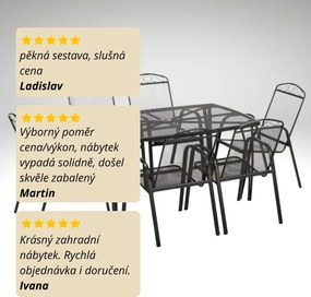 Vikio Zahradní jídelní kovový set pro 6 osob V126C černá