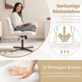 Costway Kancelářská židle s imitací jehněčí kůže a širokým sedákem a funkcí