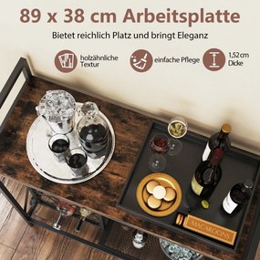 Costway Stojan na víno na 21 láhve s držákem na sklenici a stolní deskou Volně