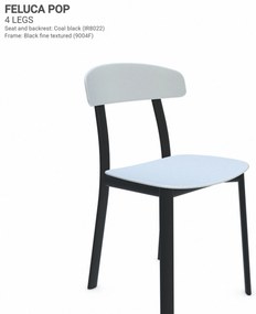 Židle Feluca Pop Barva kovové konstrukce: Black ﬁne textured 9004F, Barva sedáku a opěradla z recyklovaného plastu: white IS020