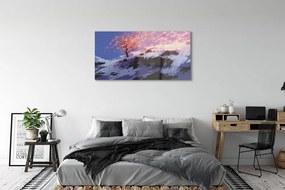 akrylový obraz Zimní strom top 125x50 cm