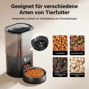 Automatické krmítko pro kočky fudajo – 3 L, 2,5 L, černá (65289)