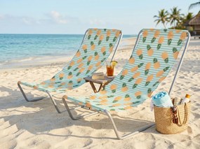 Sada 2 ks skládacích plážových lehátek SAND PINEAPPLE, barevné