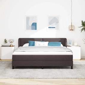 Postel s boxspringem s čelo Tmavě hnědá 180 x 200 cm textil 3340041