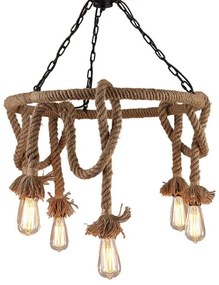 Toolight Stropní lampa závěsná lustr BOHO STRING 5 E27 APP677-5CP