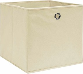 Úložné boxy 10 ks krémové 32 x 32 x 32 cm textil 288359