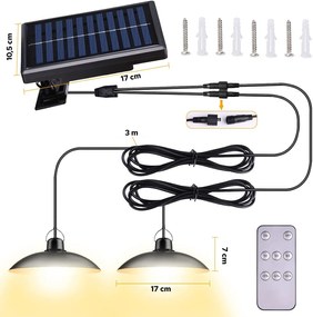 Bezdoteku LEDSolar DUO solární závěsné lampy na zahradu s dálkovým ovládáním, iPRO, 8W, teplé světlo