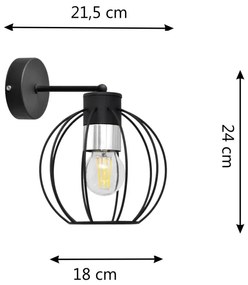 Nástěnná lampa STARLIGHT 1xE27/15W/230V černá/stříbrná