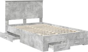 Rám postele s čelo Betonově šedá 120 x 190 cm Kompozitní dřevo 3411335