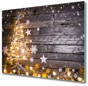Skleněná krájecí deska Osvětlený vánoční strom 60x52 cm