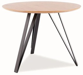 Jídelní stůl Tetis, průměr 100 cm, dub / černá