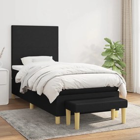 Box spring postel s matrací černá 90x200 cm textil 3136967