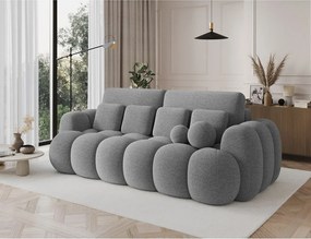 Šedá rozkládací pohovka z textilie bouclé 256 cm Cotonn – ELTAP