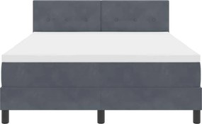 Postel s boxspringem s čelo Tmavě šedá 160 x 200 cm samet 3339183