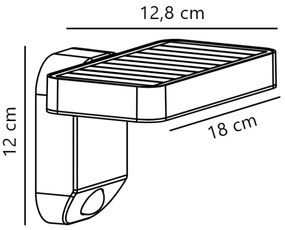 Nordlux - LED Solární nástěnné svítidlo se senzorem RICA LED/5W/3,7V IP44