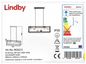 Lindby Lindby - LED Lustr na lanku UTOPIA 6xG9/5W/230V LW0523