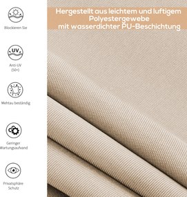 Outsunny Venkovní Rolovací Záclona 2,5 x 1,6 m Skladatelný Vertikální Sluneční Stín s Kličkou, Hliník a Polyester 280 g/m² UV50+ Ochrana pro Balkon, …
