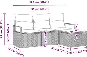Set pohovek 4 ks Černá polyratan 3346336